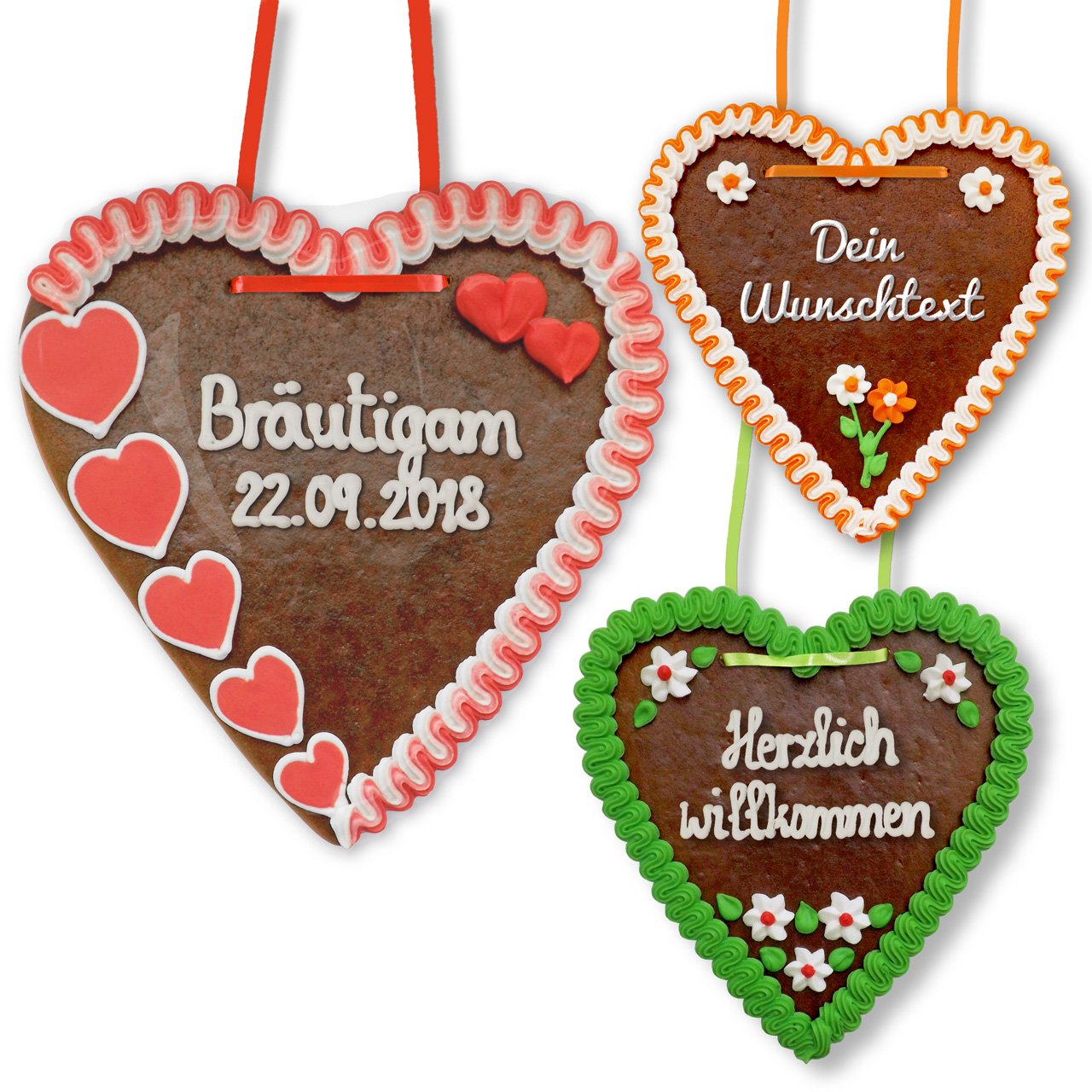 Lebkuchenherz individuell mit Wunschtext personalisieren