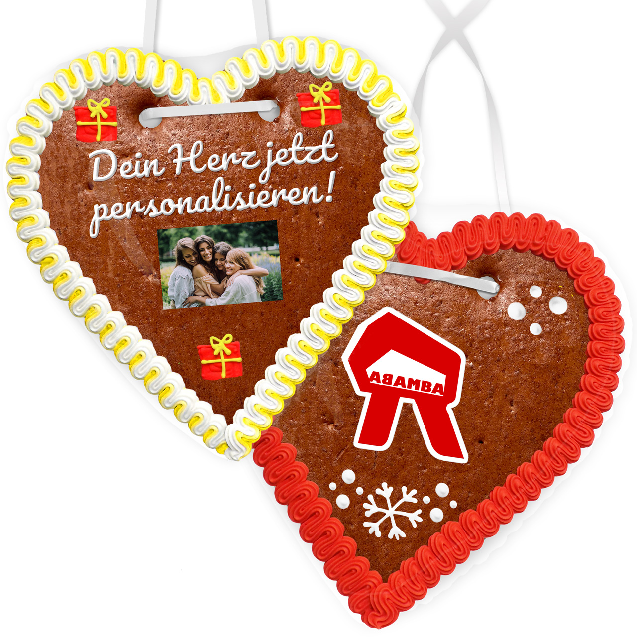 Lebkuchenherz 24cm - personalisierbares Weihnachtsgeschenk mit Logo & Text